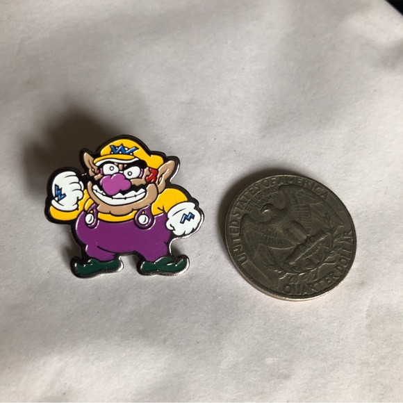 Jewelry | Wario From Mario Enamel Pinback Pin Rare Pose | Poshmark